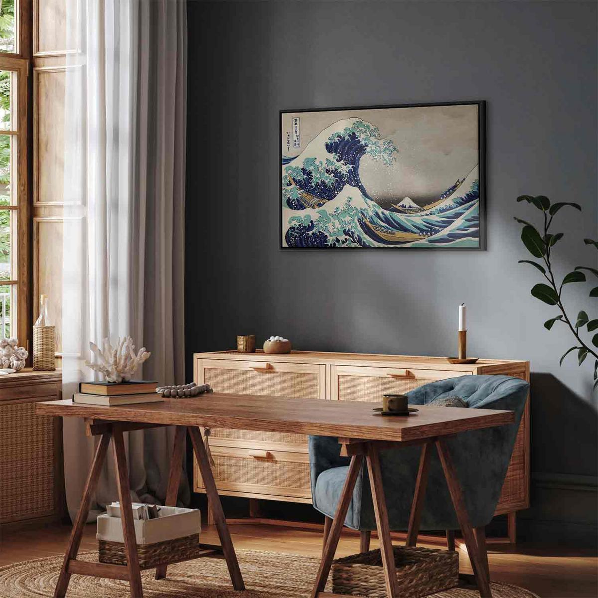 Tableau vague japonaise bleue | Vive Chez Moi